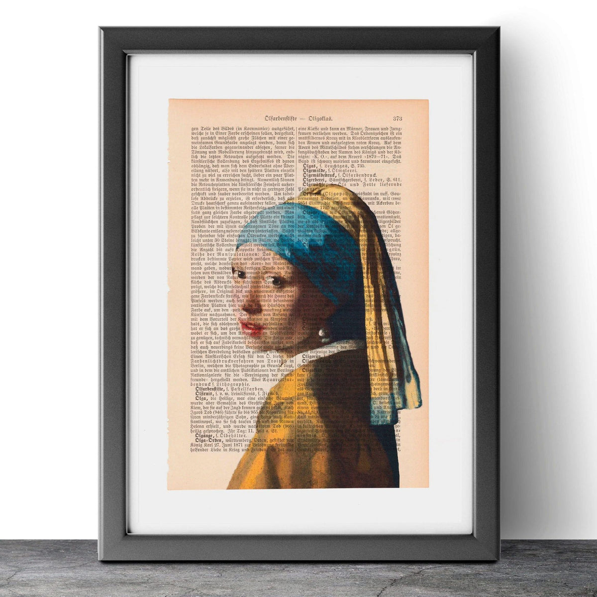 Girl with a Pearl Earring Johannes Vermeer - Vintage Book Page Art ...